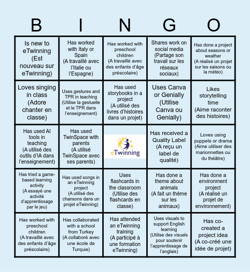eTwinning Bingo Card