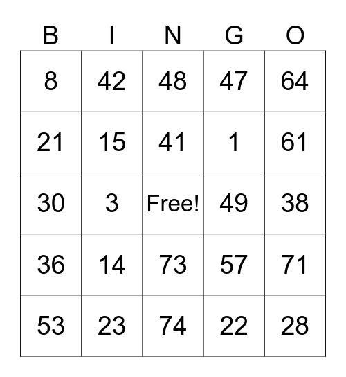 KMK Draft Lottery Bingo Card
