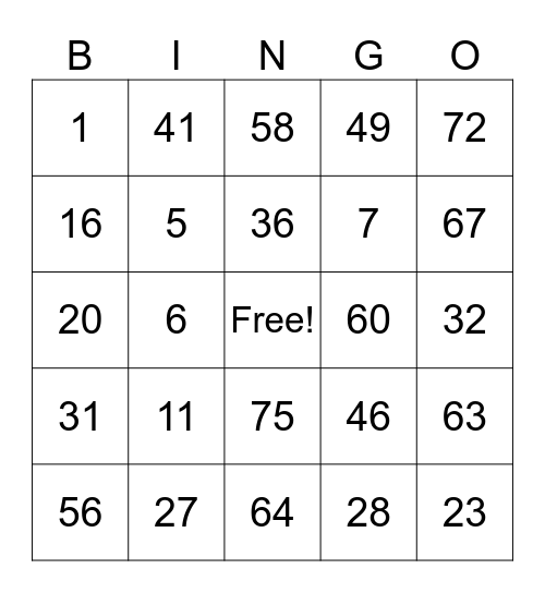 KMK Draft Lottery Bingo Card