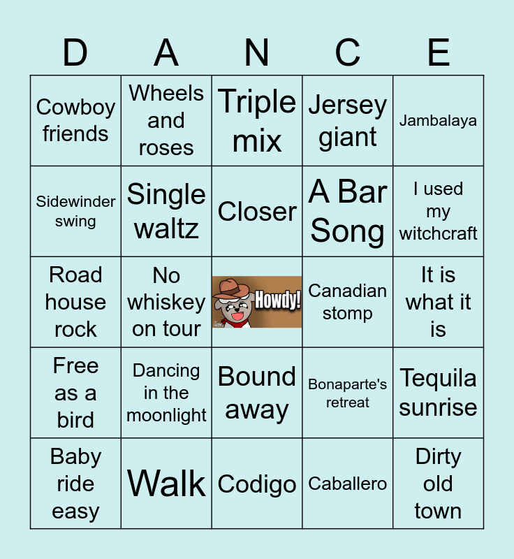 LINE DANCE BINGO Card