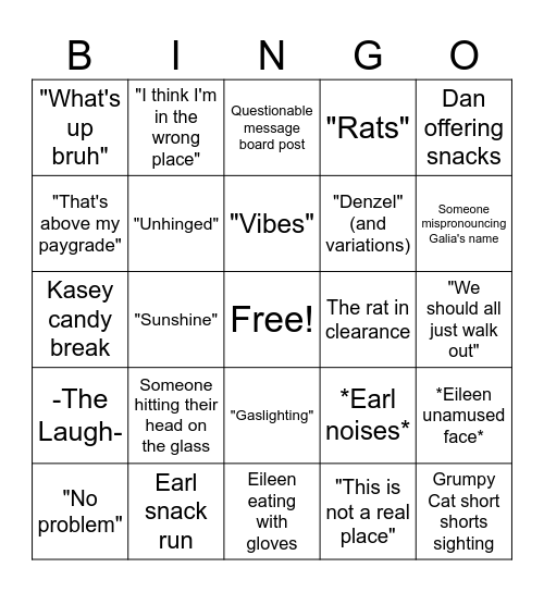 Building Department Bingo Card