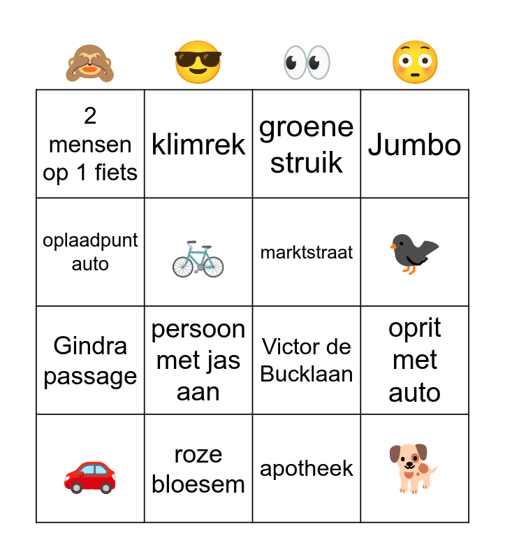 'Maak een foto van' - Bingo Card