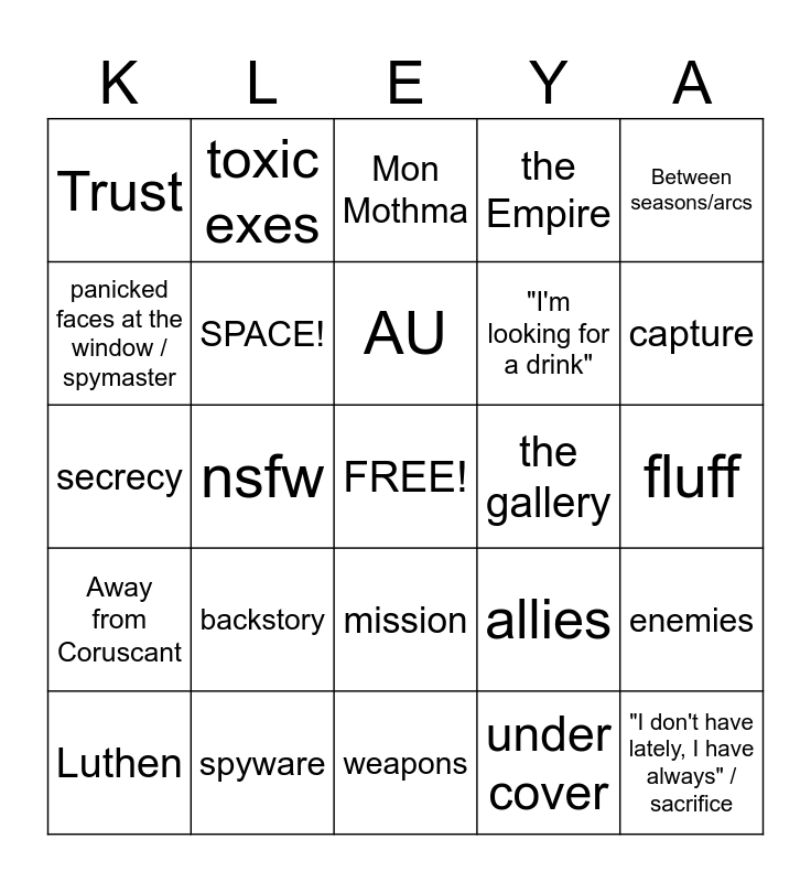 KLEYA DAYYY Bingo Card