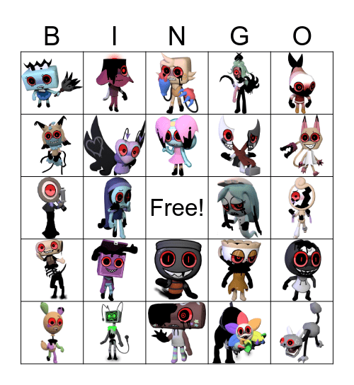 Dandy's World Twisted Bingo Card