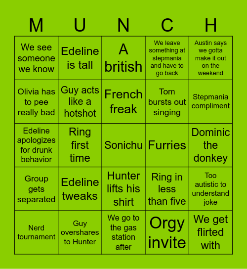 Munch Bingo Card