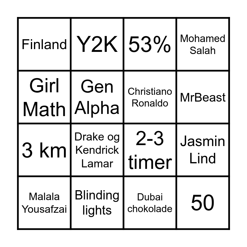 BRO BINGO Card