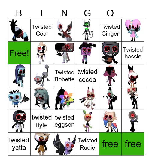 Dandys World Twisteds Bingo Card