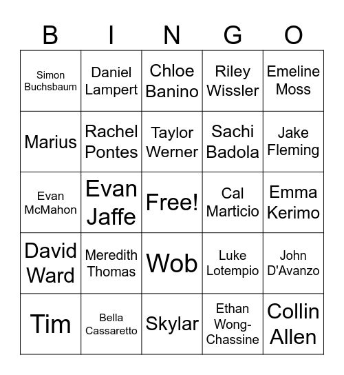 Makeout Blackout Bingo Card