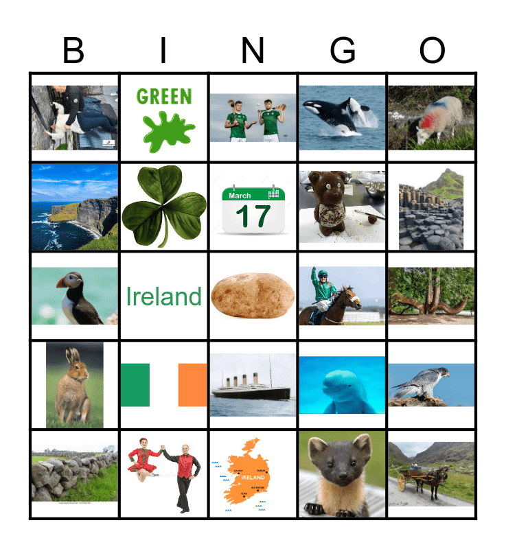 Ireland Bingo Card