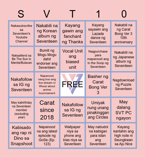 SVT BINGO Card