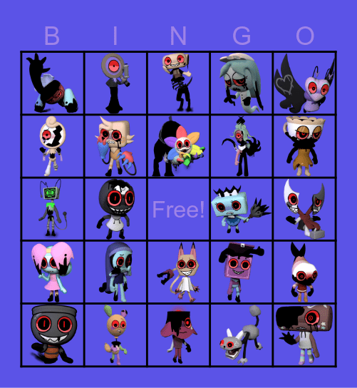 Dandy's World Twisted Bingo Card