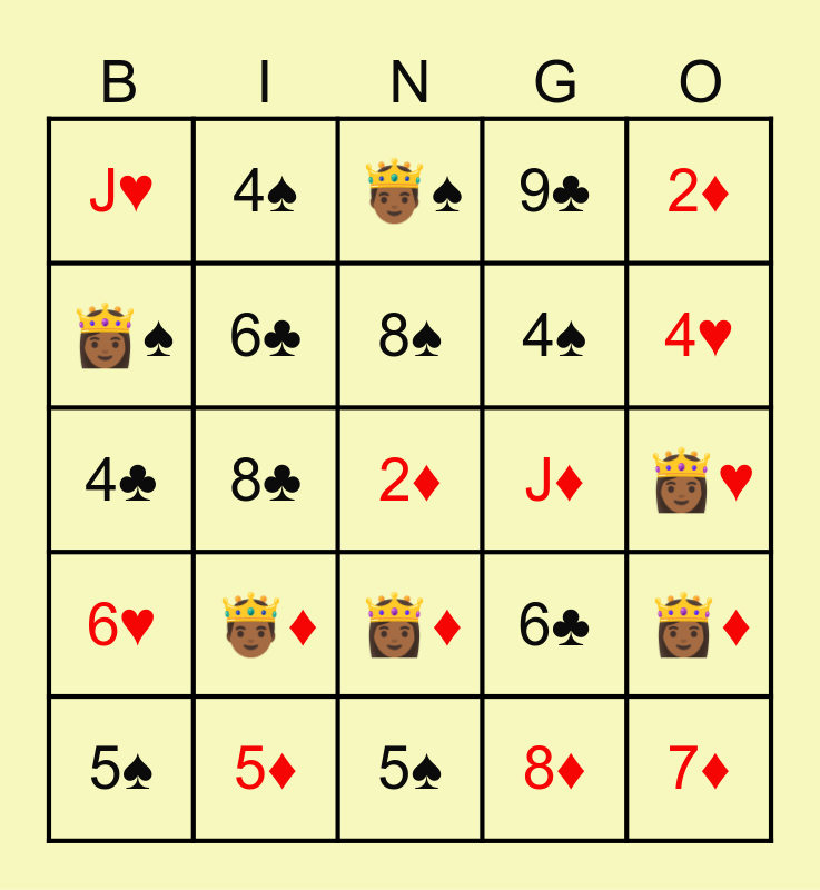 Pokeno Bingo Card