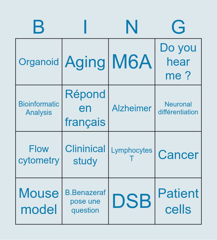 Journée doctorale Bingo Card