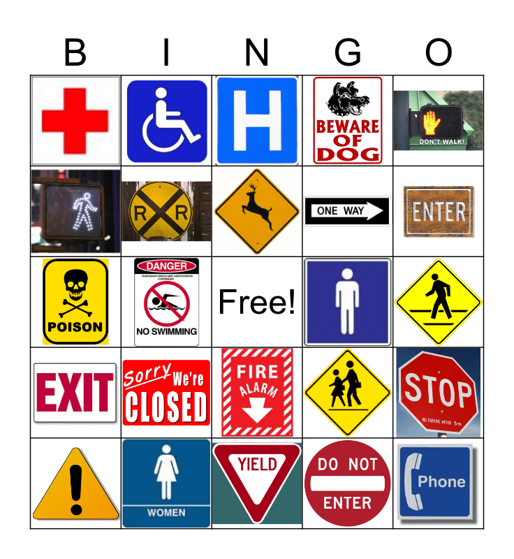 Community Signs Bingo Card