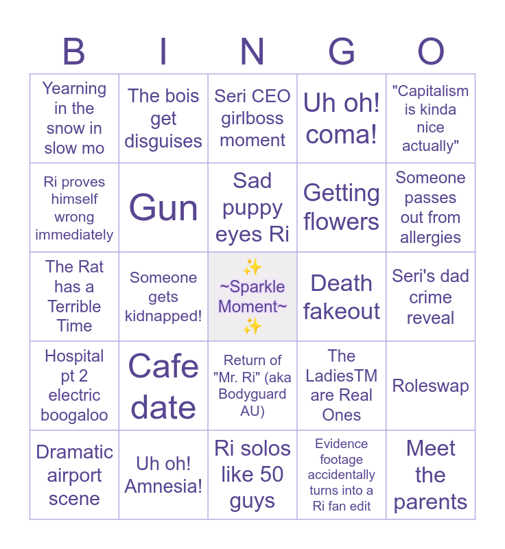 Crash Landing on You Bingo Card