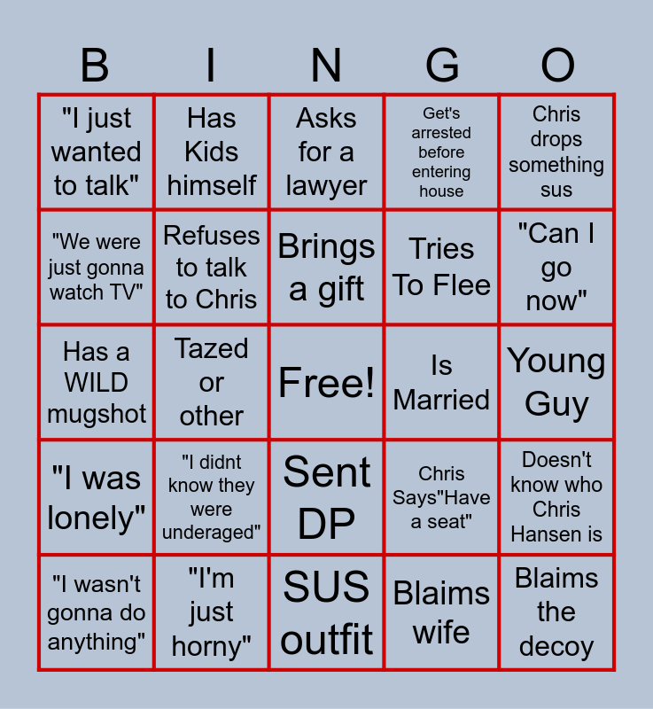PREDATOR BINGO Card