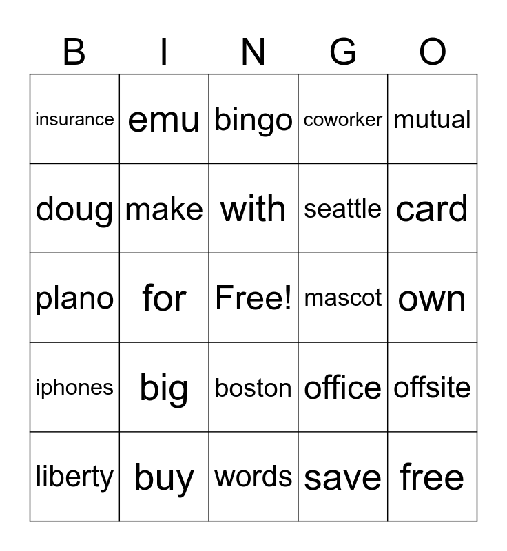 Inclusion Series Bingo Card