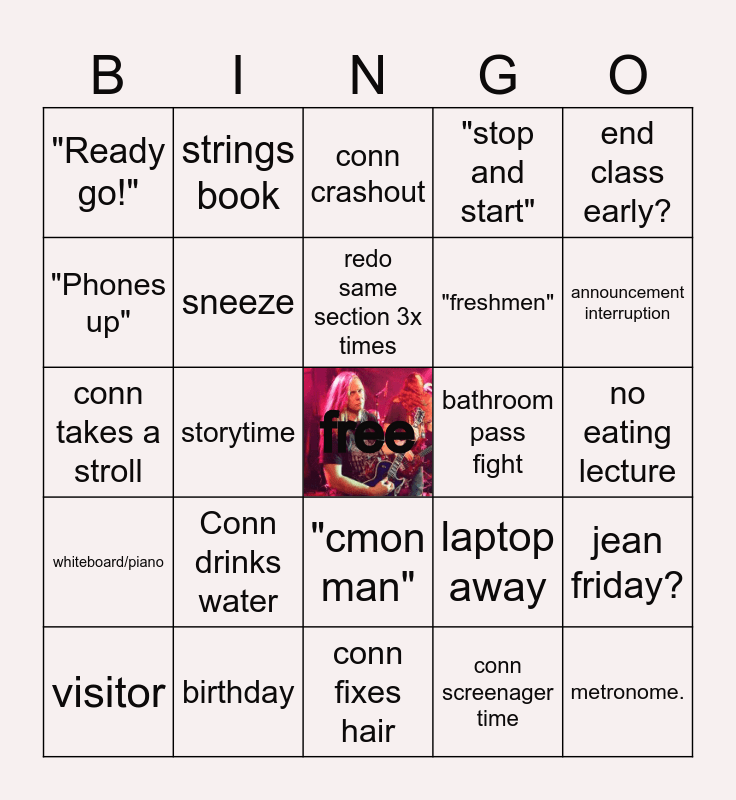 Orchestra Bingo Card