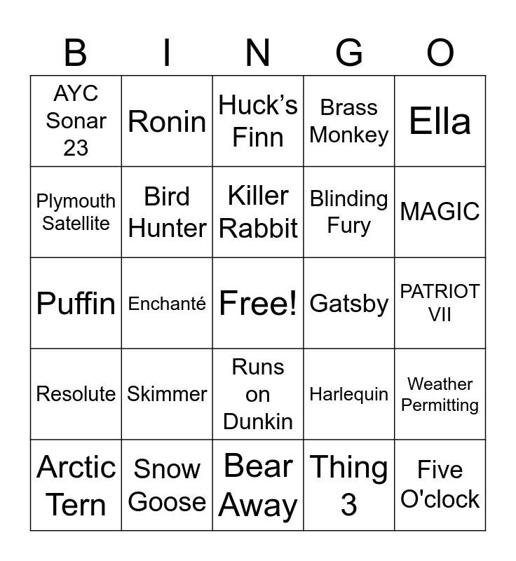 BEER CAN BINGO Card