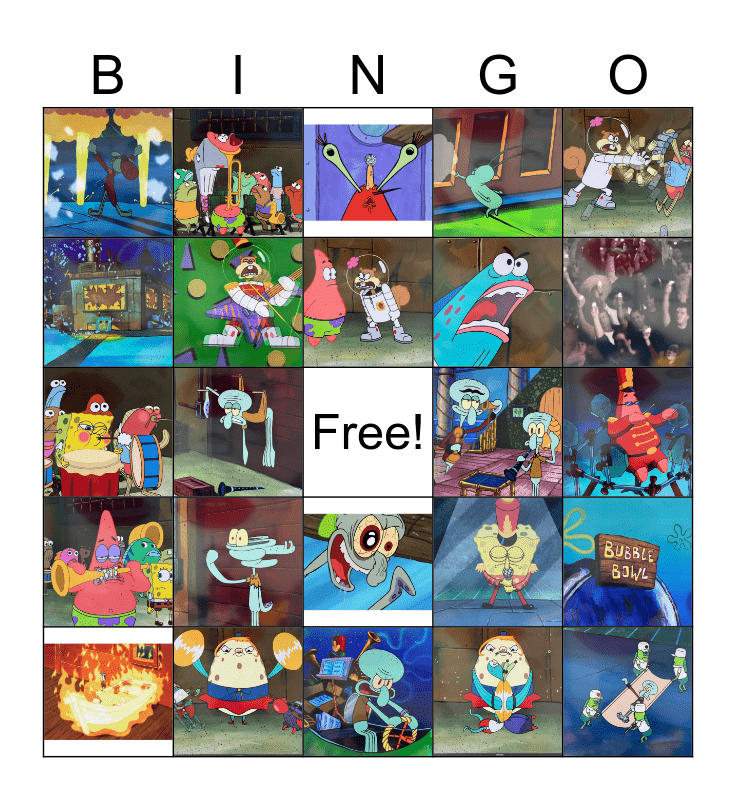 SpongeBob Bingo Card