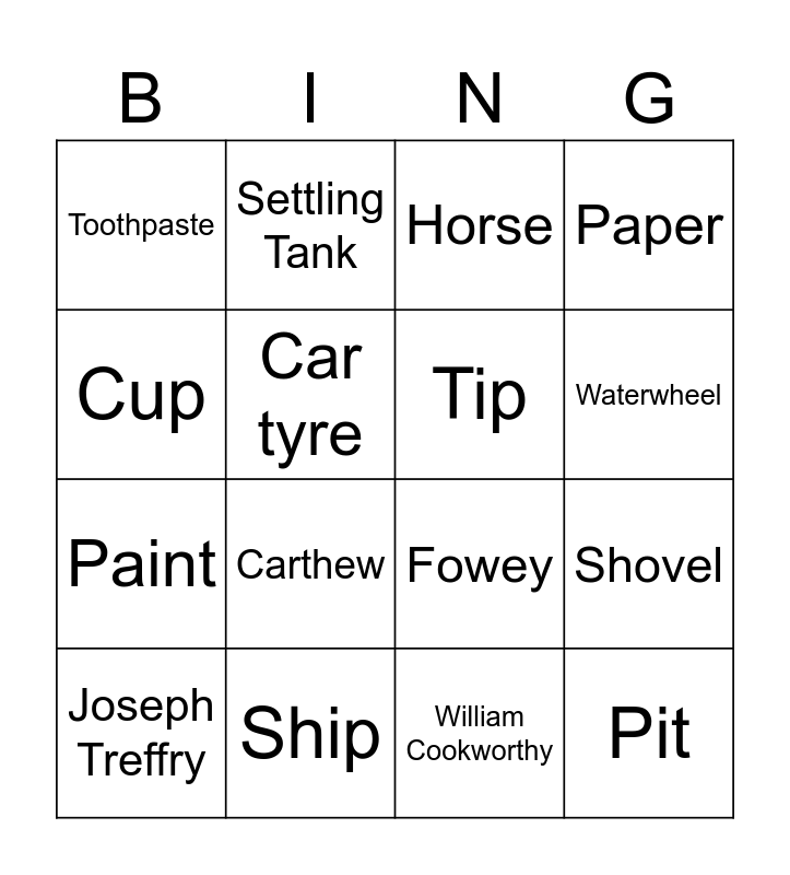 Clay Works Bingo Card