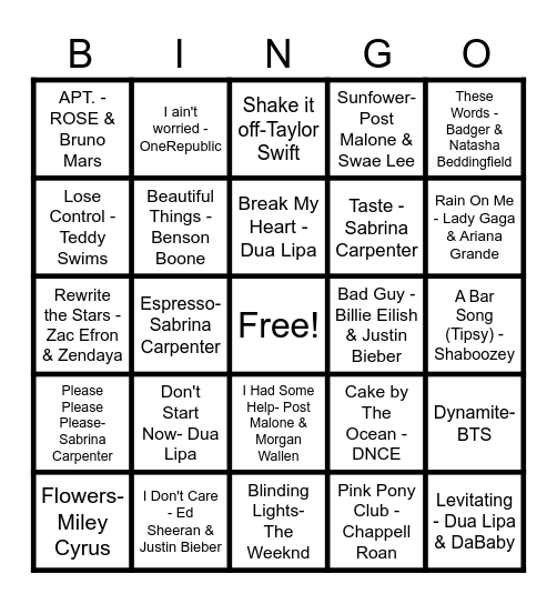 DC WEEK BINGO Card