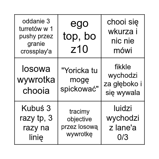 z10 bingo Card