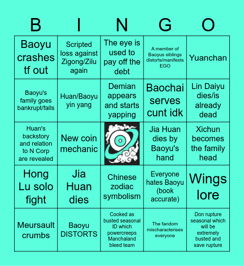 Canto 8 Bingo Card