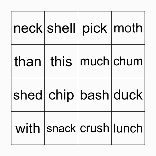 Vowel Digraph Review Bingo Card