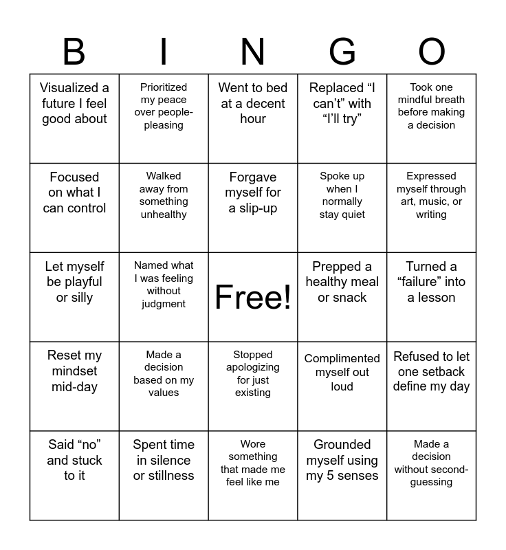 Don't Trip Up Bingo Card