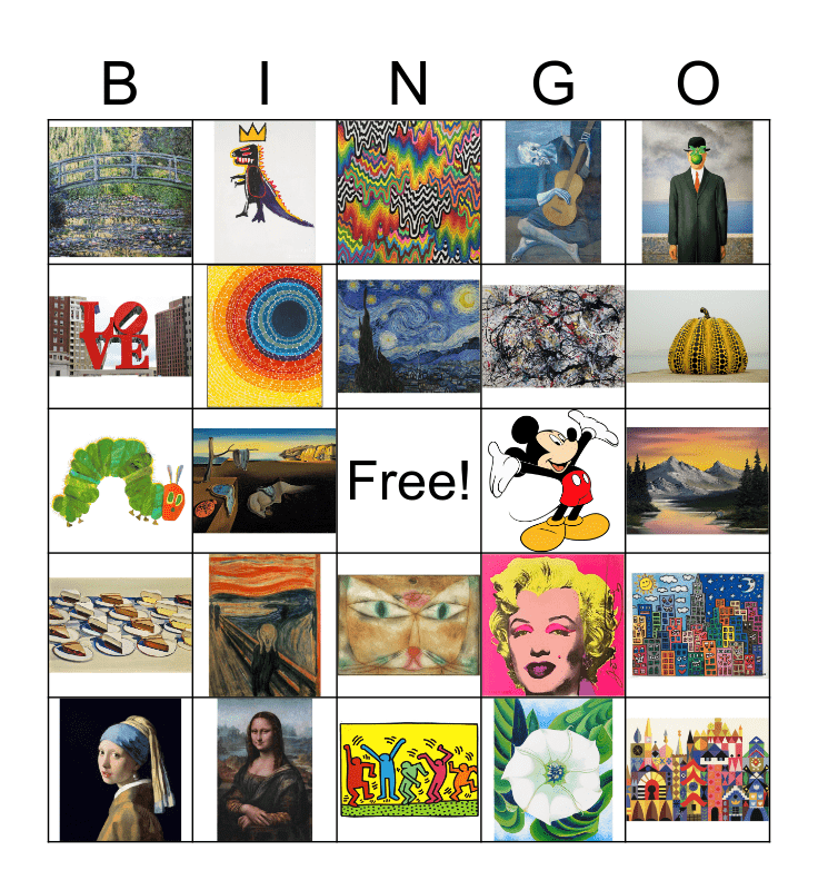 Art Bingo Card