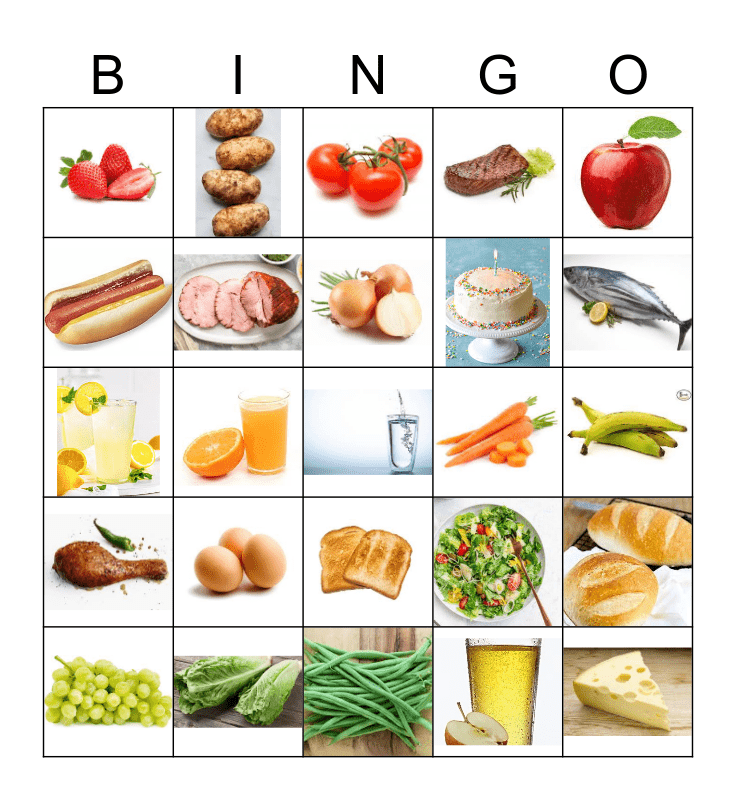 La Comida Bingo Card