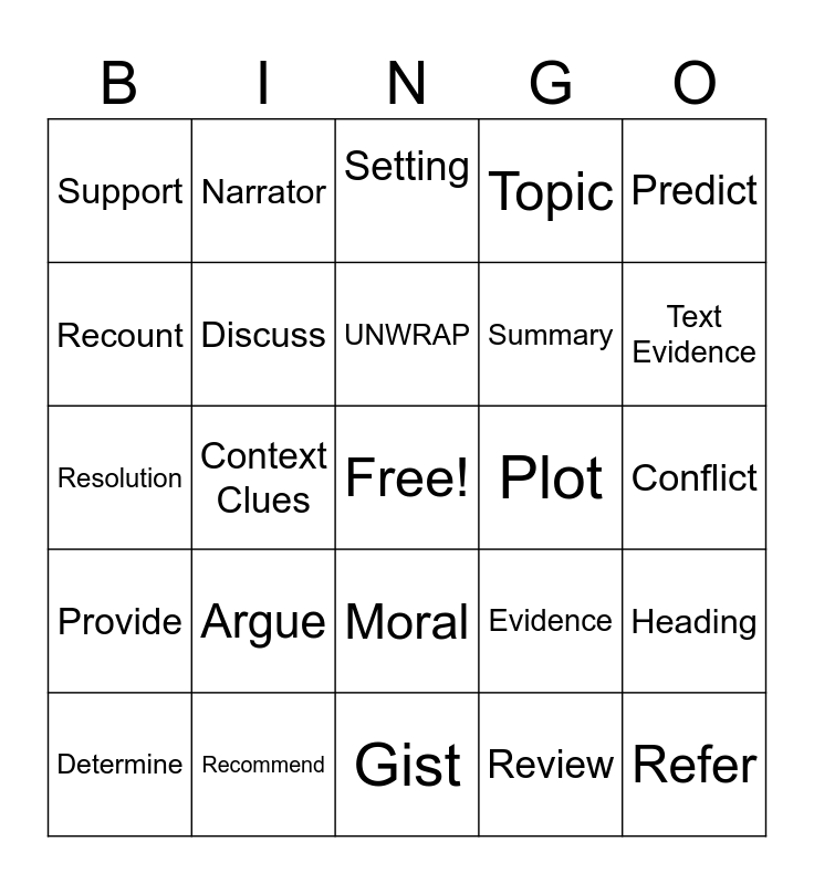 FUN FRIDAY Bingo Card