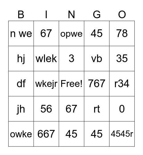 17. mai BINGO Card