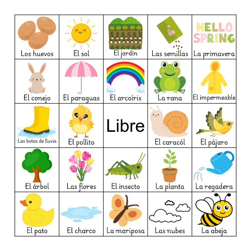 La Primavera Bingo Card