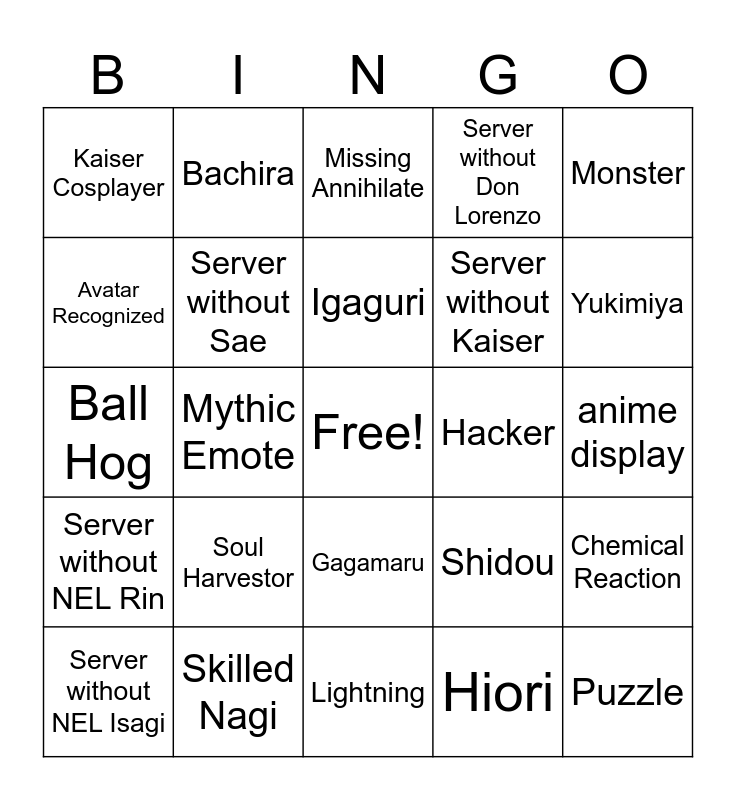 BLR Board Bingo Card