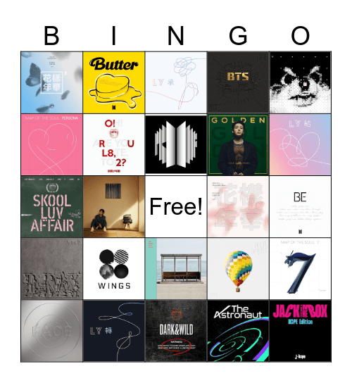 BTS ALBUMS BINGO Card