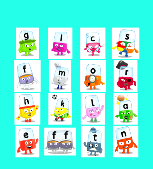 Alphablocks Phase 2 Bingo Card