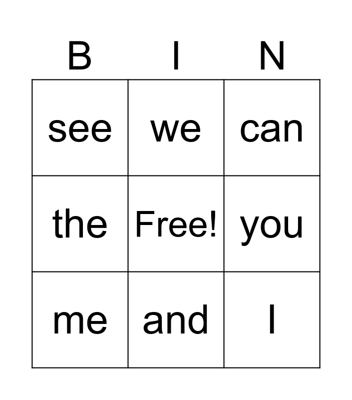 Beginning SIPPS Lessons 1-7 Bingo Card
