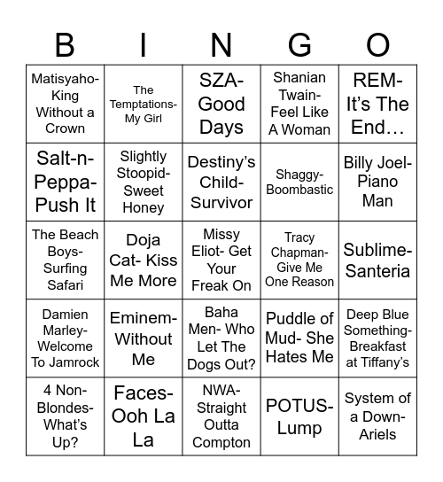 Radio Bingo Square Up Bingo Card