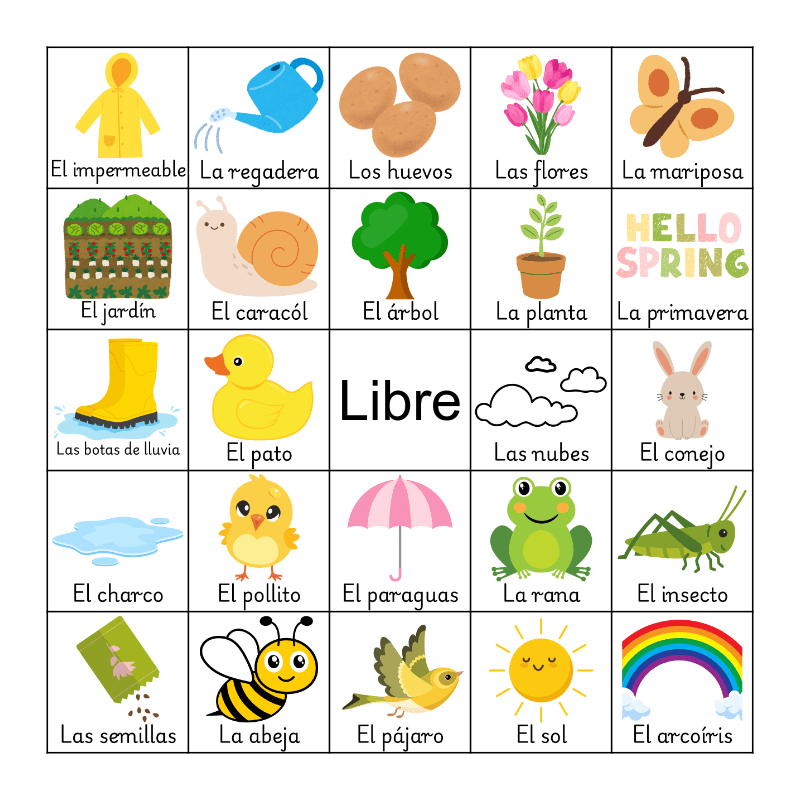 La Primavera Bingo Card