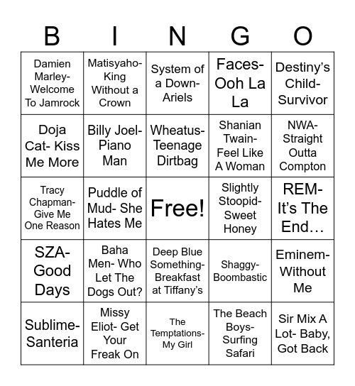 Radio Bingo Square Up Bingo Card