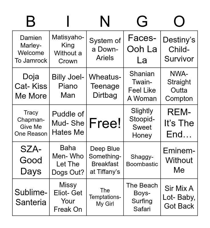 Radio Bingo Square Up Bingo Card