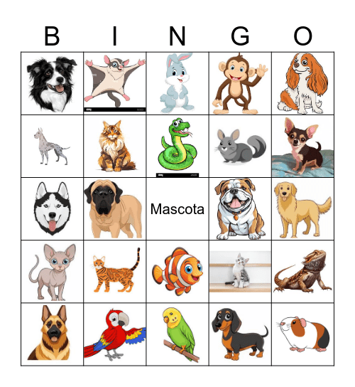 Mascotas Bingo Card