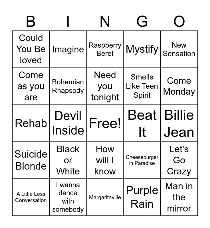 Gone but not Forgotten Bingo Card
