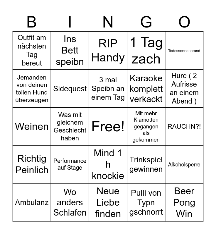 Julia Bingo Card