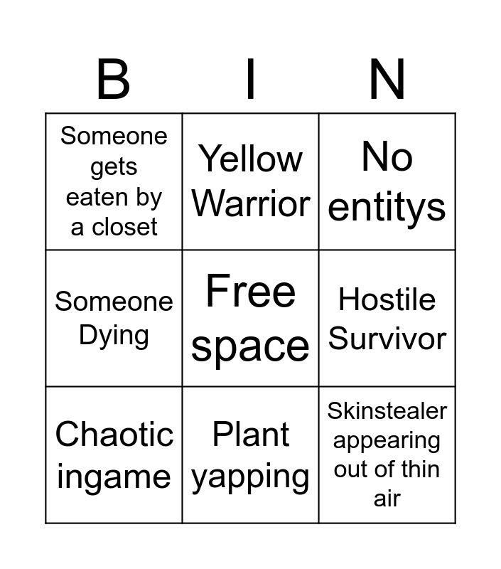 Artysync bingo Card