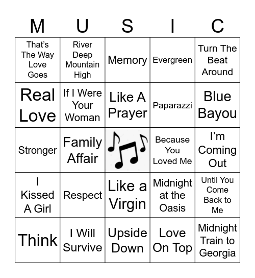 DIVA's Bingo Card