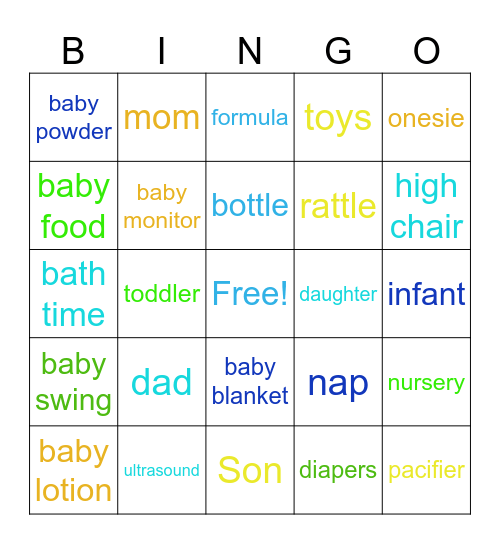 Baby Bingo Card