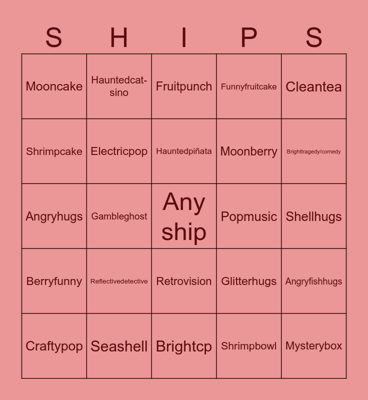 DW SHIPS BINGO Card